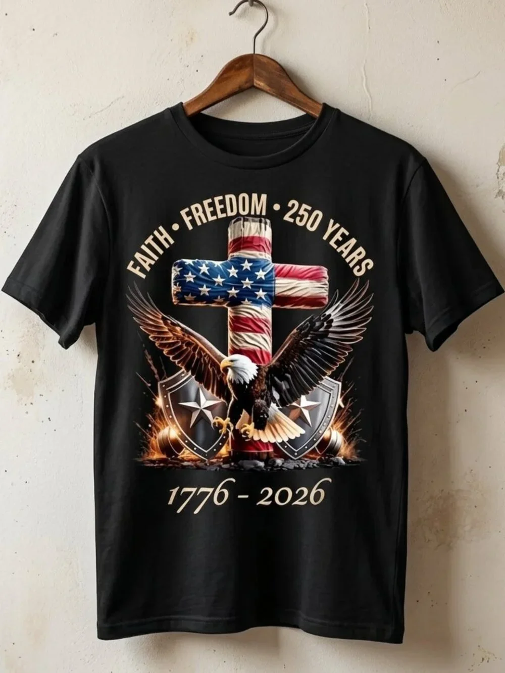 Gildan | Shirts | Faith Freedom 25 Years Eagle Cross 776 2026 Patriotic ...